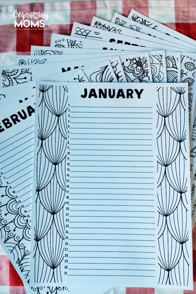 Coloring Planner Sheets Collection - Organizing Moms